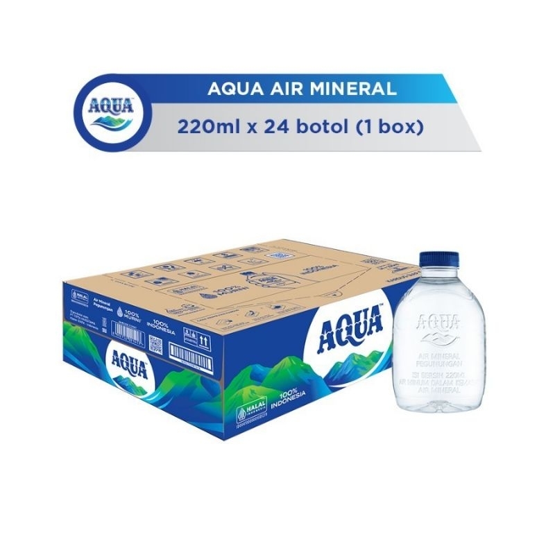 Jual Air Mineral Aqua Botol 220ml | Shopee Indonesia