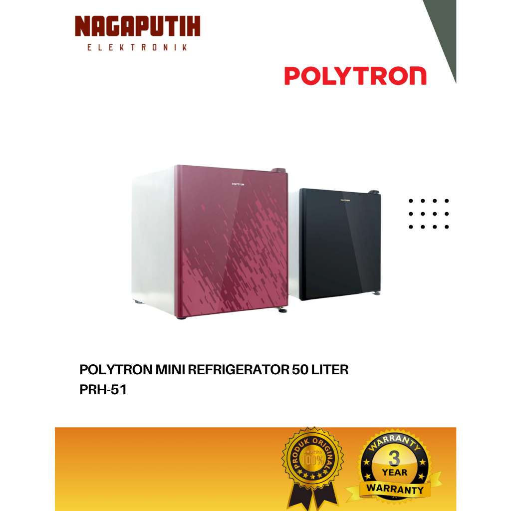 Jual POLYTRON Mini Refrigerator PRH-51 Kulkas Mini Bar 50L GARANSI ...