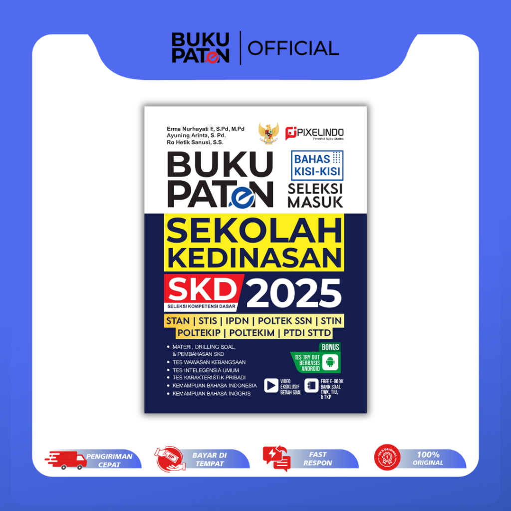 Jual BUKU PATEN SEKOLAH KEDINASAN 2025 (STAN, STIS, IPDN, POLTEK SSN, STIN, POLTEKIP, Dll ...