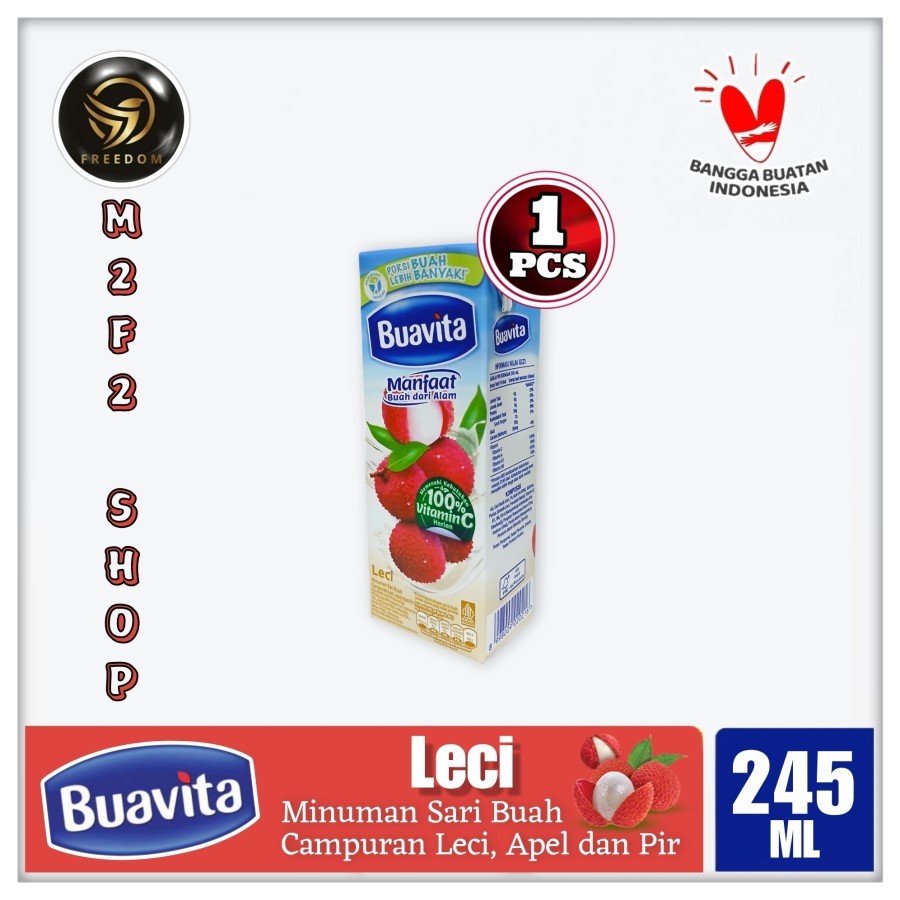 Jual Jus Buavita Rasa Leci Kotak | Juice Lychee - 245 ml (Kemasan Satuan) | Shopee Indonesia