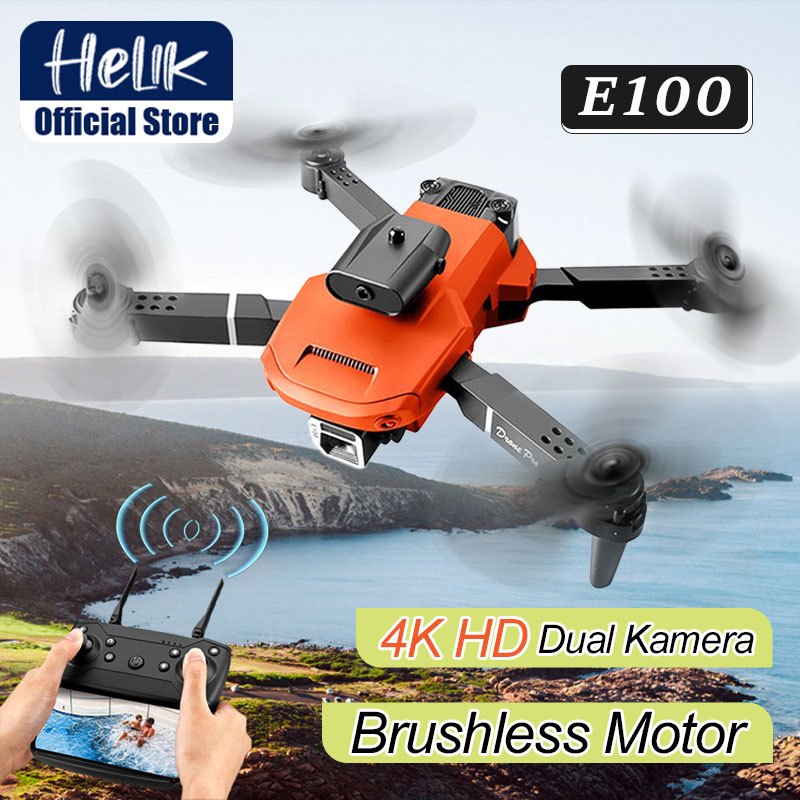 Jual HELIK E100 Pro Drone 4k HD Dual Camera WIFI FPV Penghindaran Rintangan Yang Cerdas ...
