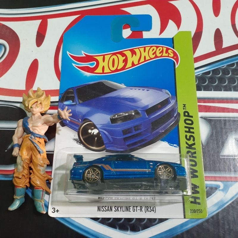 Jual Hot Wheels Nissan Skyline GT-R R34 2014 biru | Shopee Indonesia