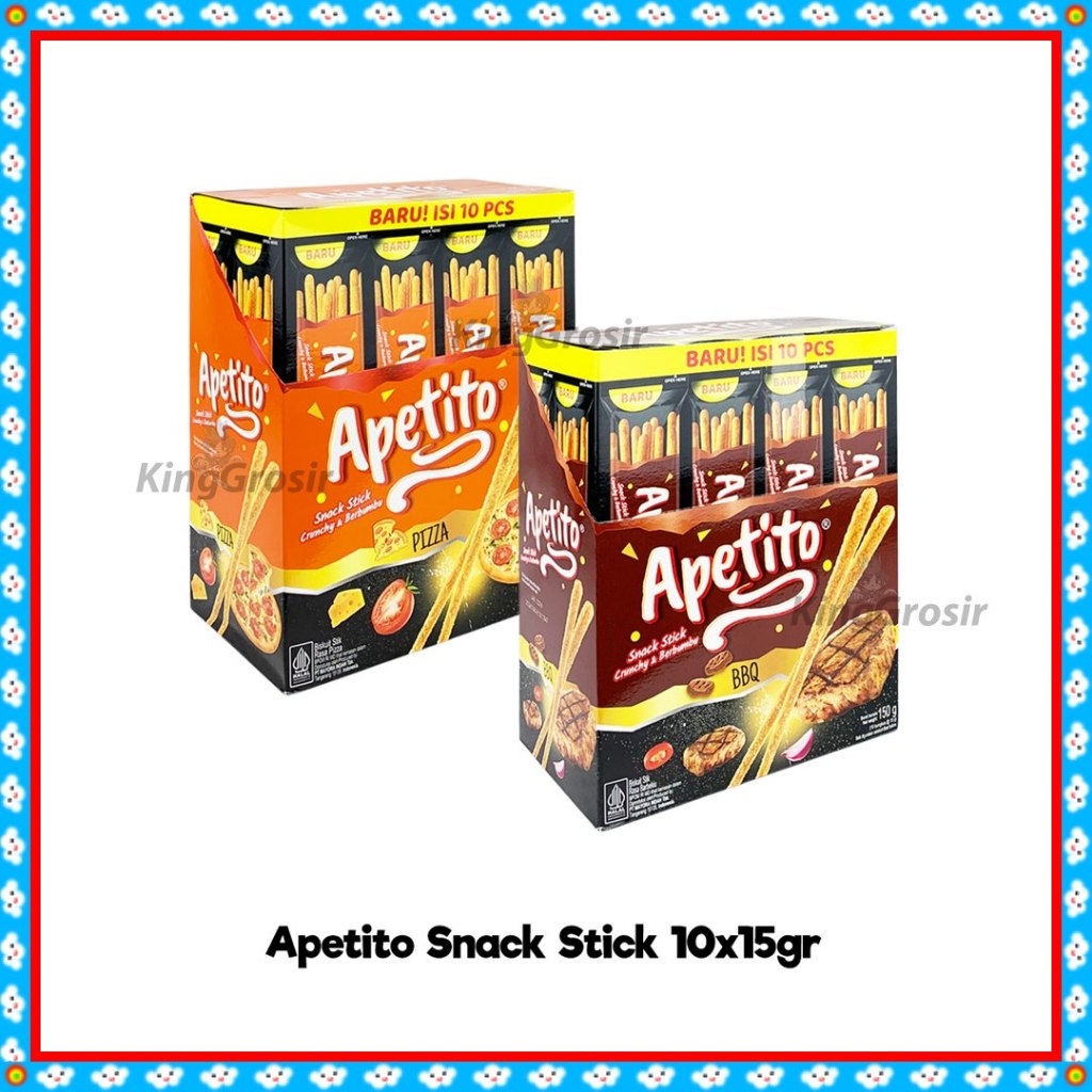 Jual Apetito BOX Isi 10x15gr Biskuit Stik Gurih dan Enak / Snack Stick ...
