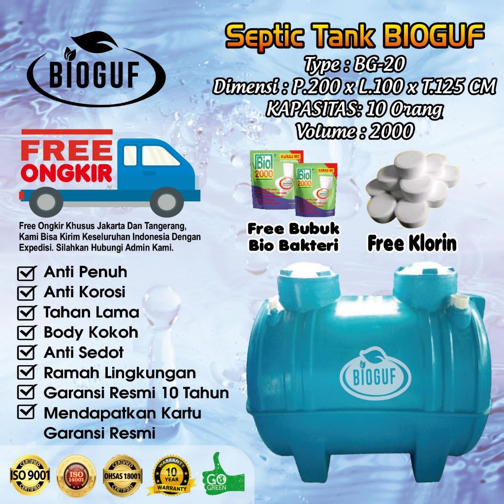 Jual Septic Tank Bio Kapasitas 2000 Liter , bioguf septic tank | Shopee ...