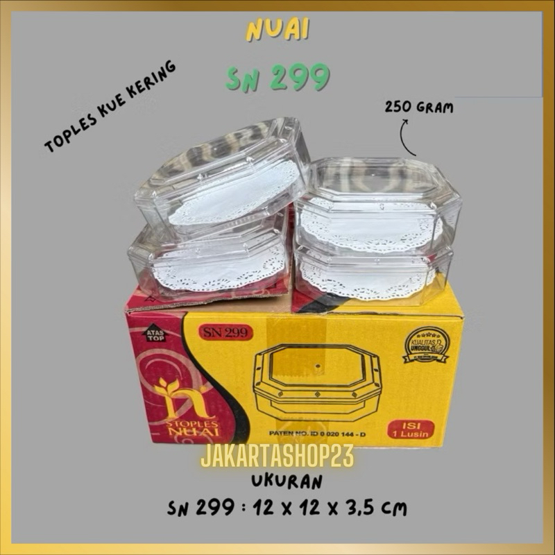Jual Toples Nuai SN 299 Ukuran 250 gr / Toples Kue Kering Segi Delapan | Shopee Indonesia