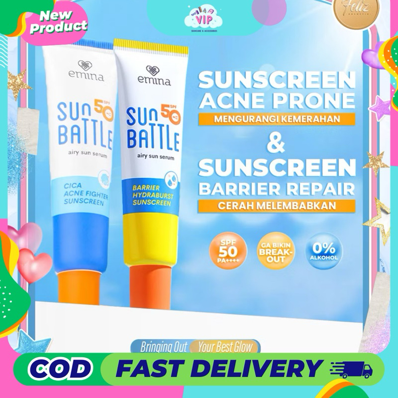 Jual VIP - EMINA - SUN BATTLE AIRY SUN SERUM SPF50 PA++++ (20|30ml ...