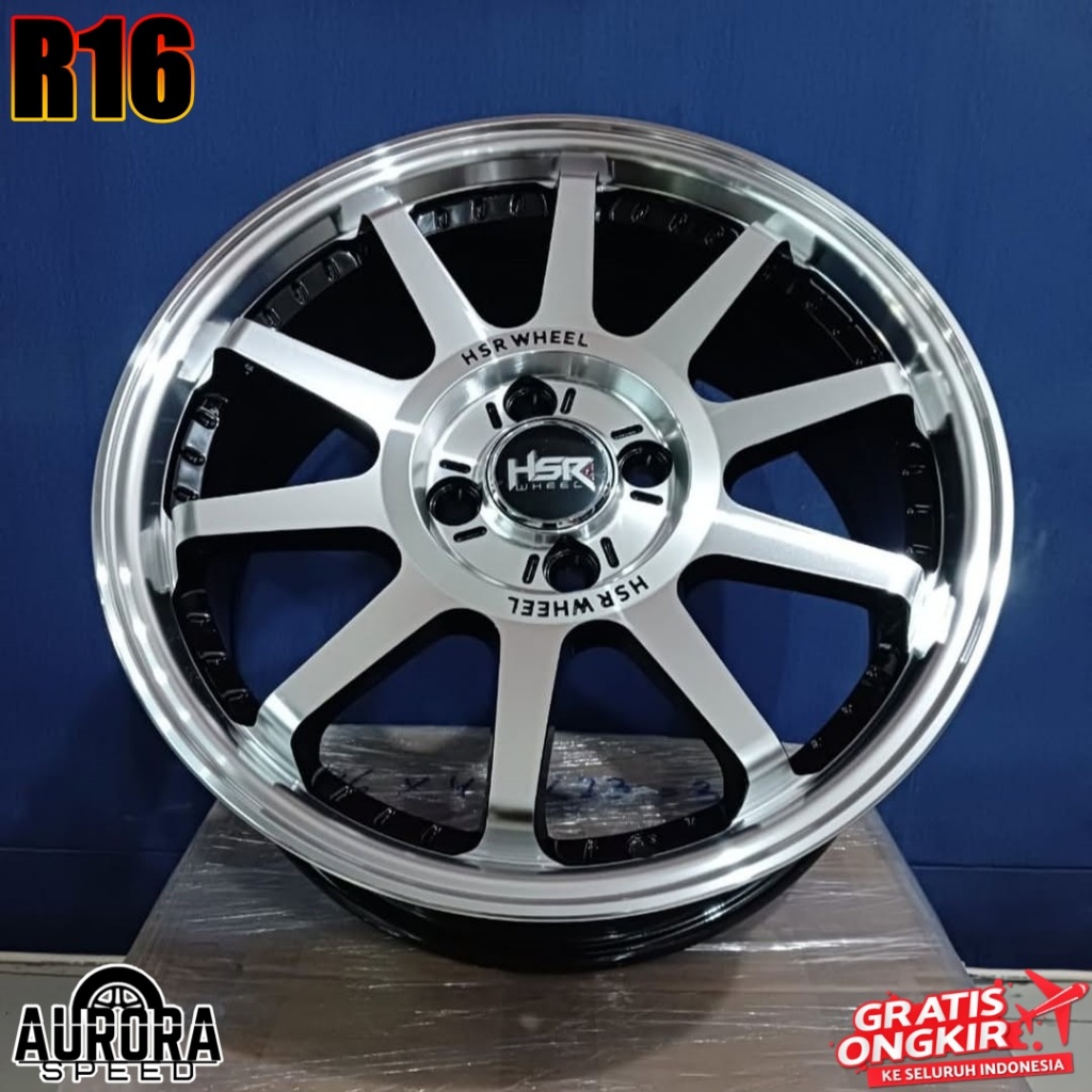 Jual Velg HSR Gymkana R16x7 pcd 4x100 Black Polish Pelek mobil ring 16 Baleno Ignis Swift Jazz ...