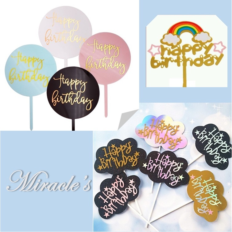 Jual Topper kertas tulisan happy birthday hiasan kue ulang tahun ultah ulangtahun Akrilik anak ...