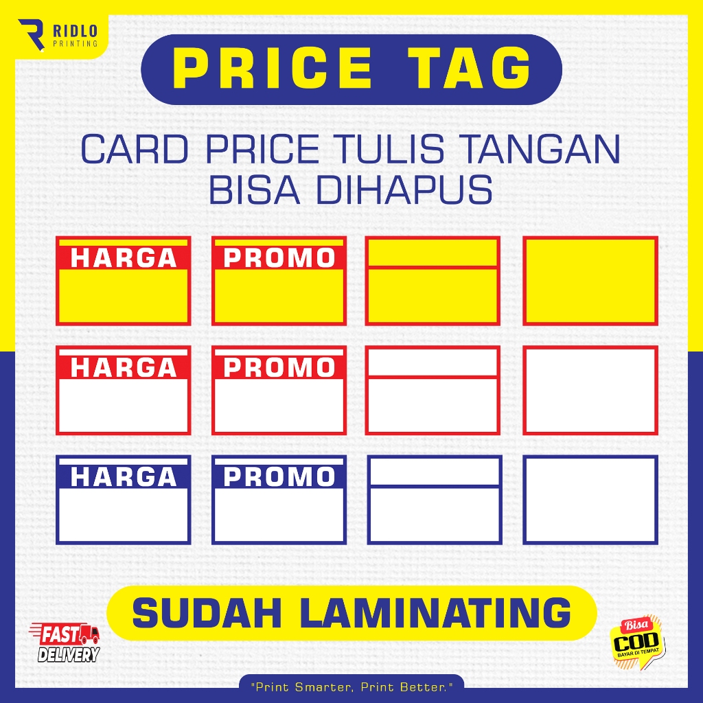 Jual CARD PRICE TULIS TANGAN (ISI 12 PCS) | BISA DIHAPUS | CARD PRICE ...