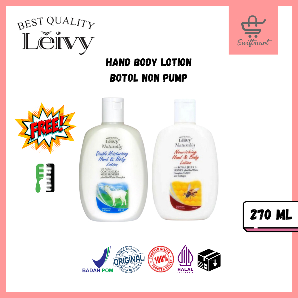 Jual LEIVY HAND BODY LOTION BOTOL NON PUMP (270 ML) | Shopee Indonesia