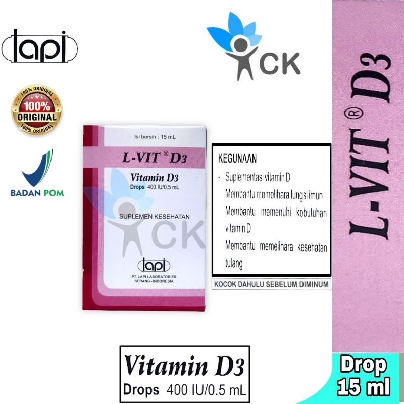 Jual L-VIT L VIT D3 DROP BOTOL 15 ML suplemen vitamin d3 untuk bayi | Shopee Indonesia