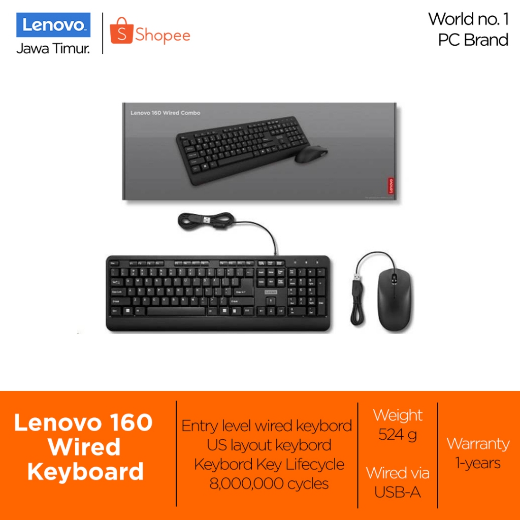Jual LENOVO KEYBOARD 160 GY41L68463 GARANSI RESMI LENOVO INDONESIA ...