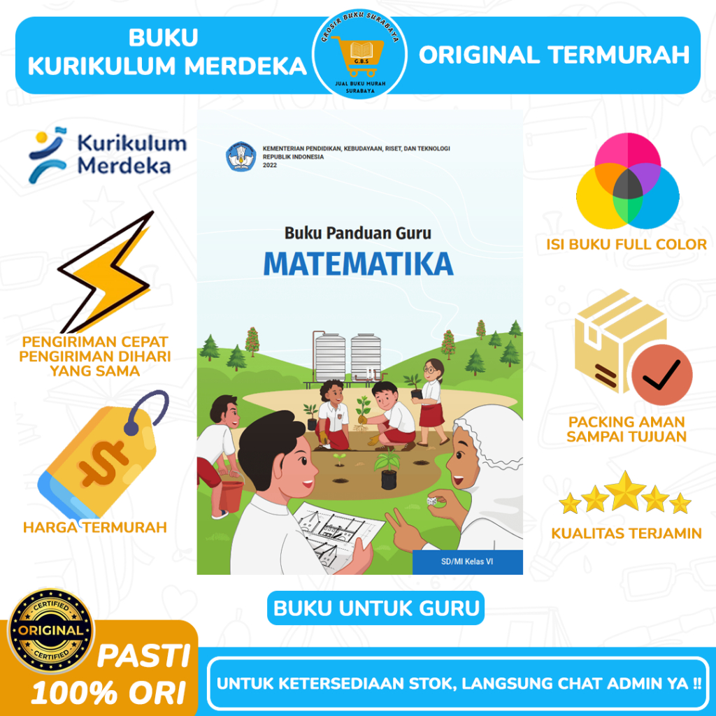 Jual Buku Panduan Guru Matematika Kelas 6 SD - Buku Paket Kumer - Kurikulum Merdeka | Shopee ...
