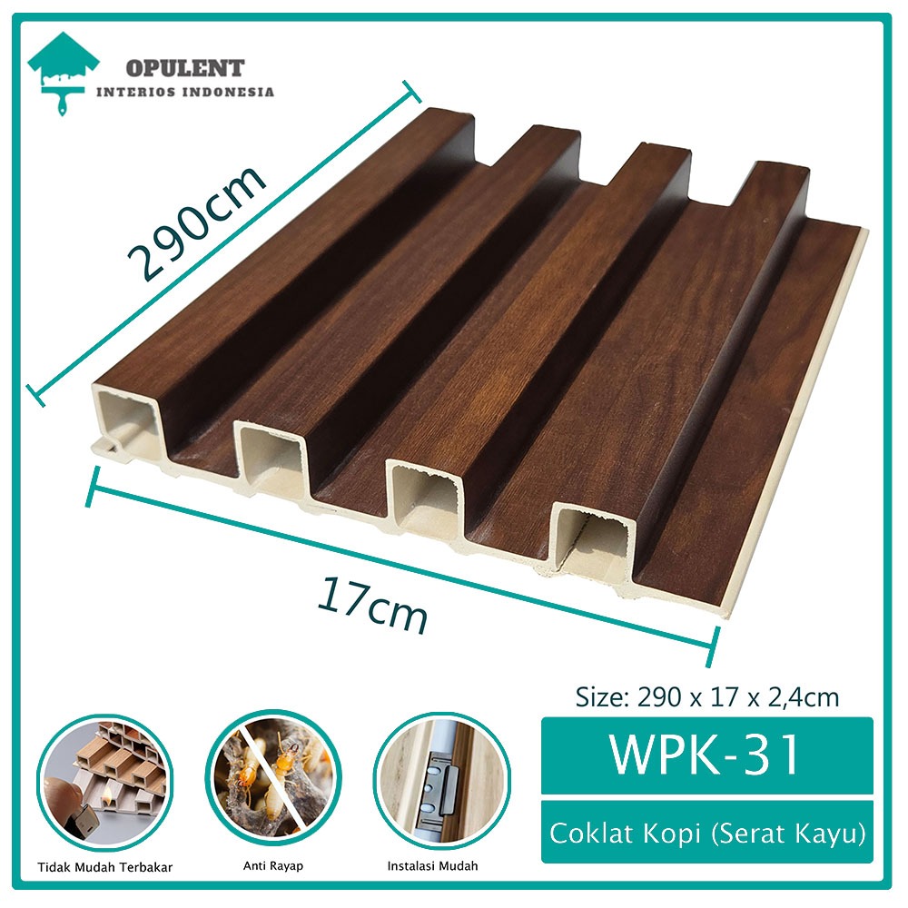 Jual WPC Wallpanel Dinding | Wood Wall Panel PVC Hiasan Kayu Dinding 3D | Shopee Indonesia