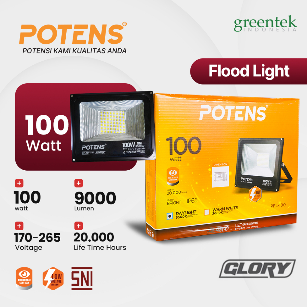 Jual POTENS - Lampu LED Flood Light / Lampu Sorot PFL 100 Watt | Shopee ...