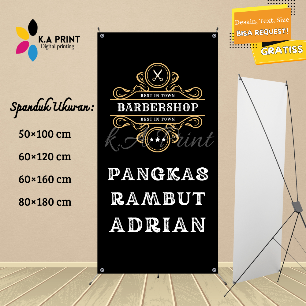 Jual Cetak Spanduk Banner Usaha Pangkas Rambut Barbershop Haircut Bisa ...