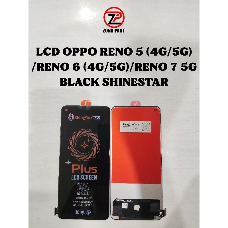 Jual LCD RENO 5 (4G/5G)/RENO 6 (4G/5G)/RENO 7 5G BLACK SHINESTAR ...