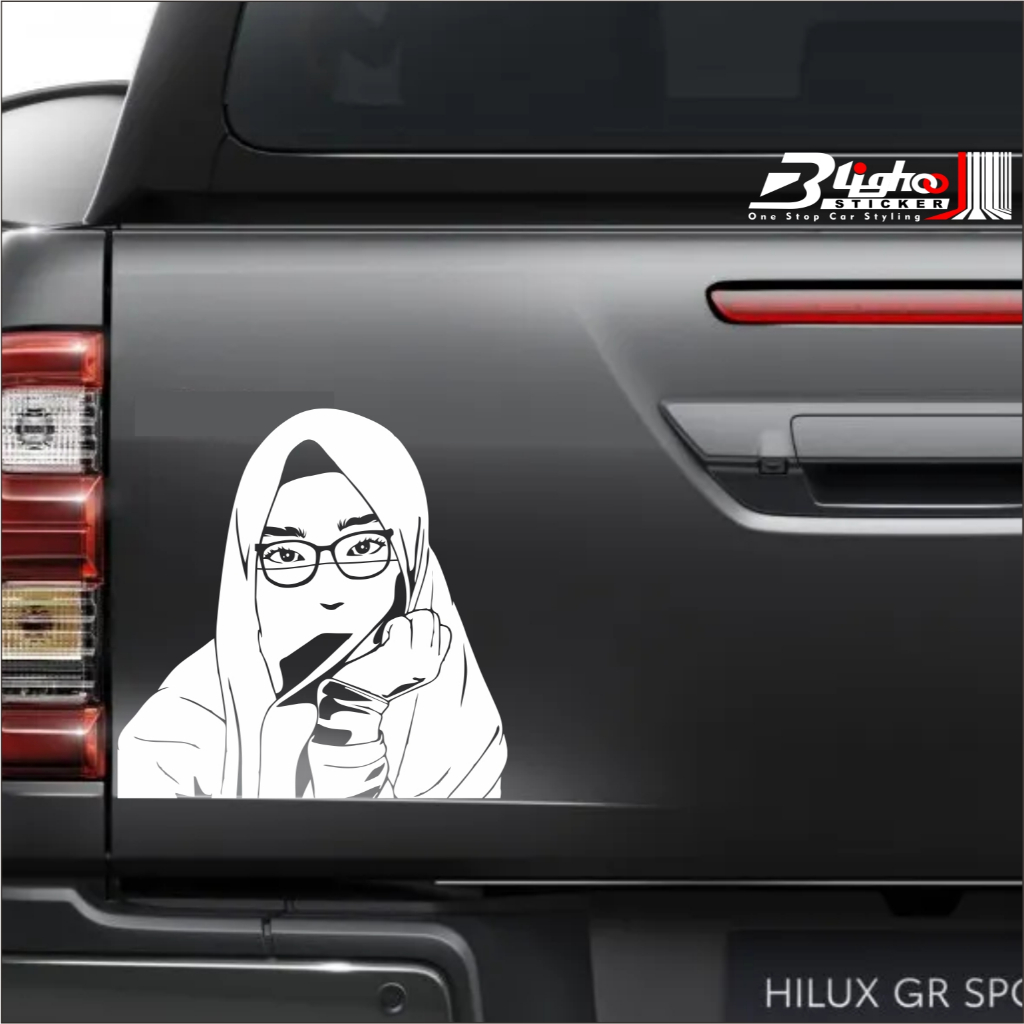Jual BLIGHOO - CUTTING STICKER MOBIL SILUET WANITA BERHIJAB 30CM STIKER ...