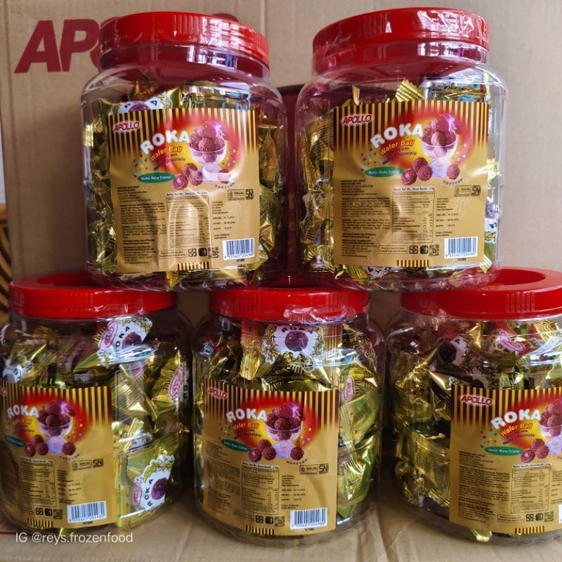 Jual Apollo roka wafer ball isi 50pc (kemasan toples) | Shopee Indonesia