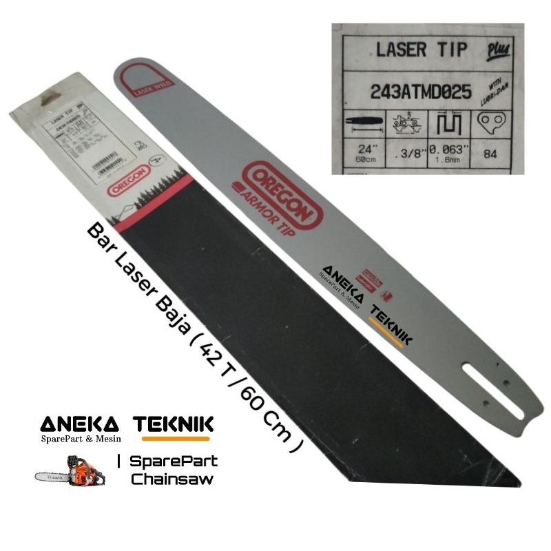 Jual OREGON Bar Laser Baja Chainsaw Senso Sinso Ukuran 42 T / 60 Cm ...