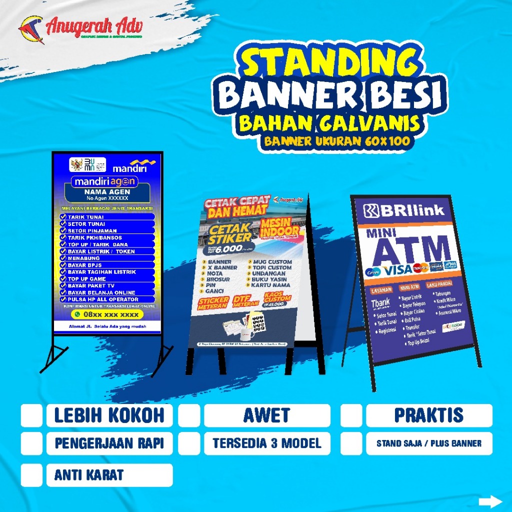 Jual STAND BANNER LIPAT / RANGKA BUAT BANNER / STANDING BANNER PROMOSI ...