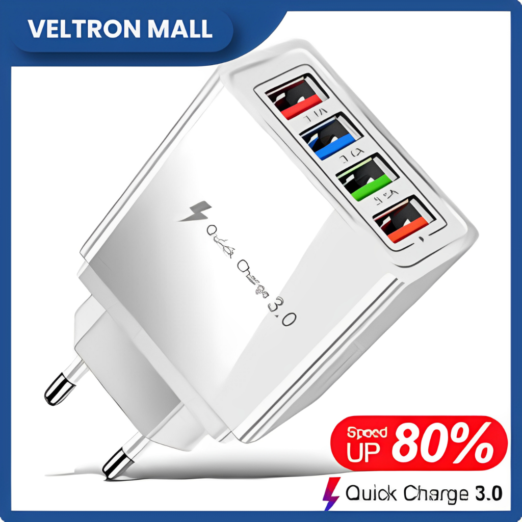 Jual Adapter 4 Port Charger 5V 3.1A USB Quick Charging Fast Charging ...