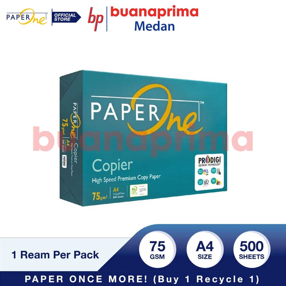 Jual Kertas HVS PAPERONE A4 75 gsm Per Rim 500 Lembar Putih Fotocopy ...