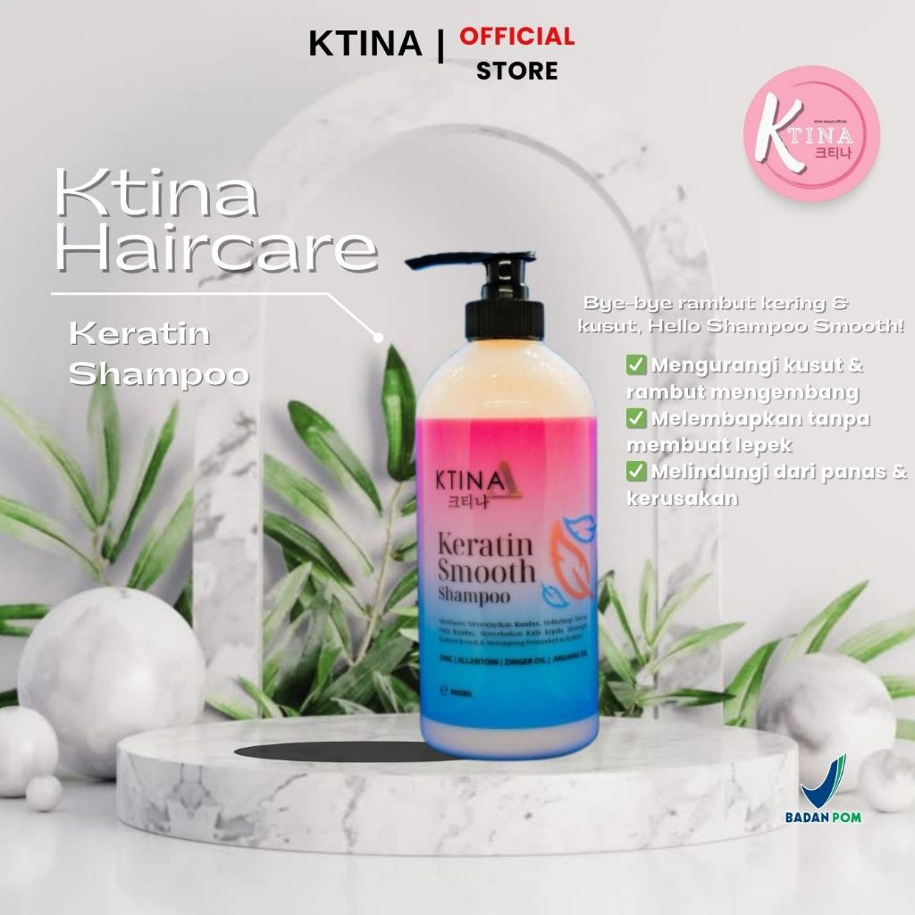 Jual KTINA KERATIN SMOOTH SHAMPOO 800 ml Perawatan Rambut Rontok ...