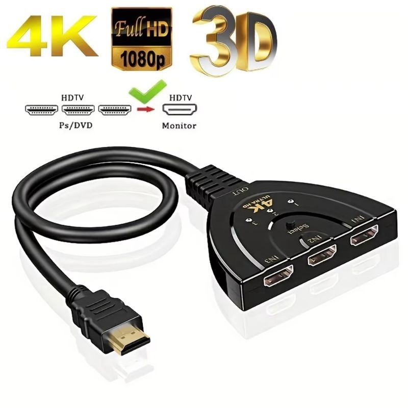 Jual HDTV SWITCH 3 PORT ( 3 INPUT 1 OUTPUT ) HDTV SWITCHER | Shopee ...