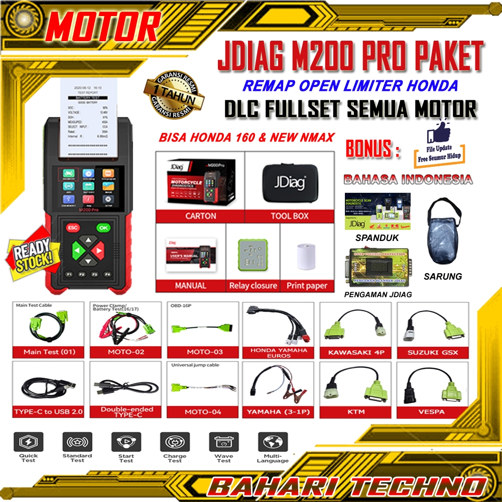 Jual JDiag M200 PRO ORIGINAL Remap Limiter Motor Scanner Function ...