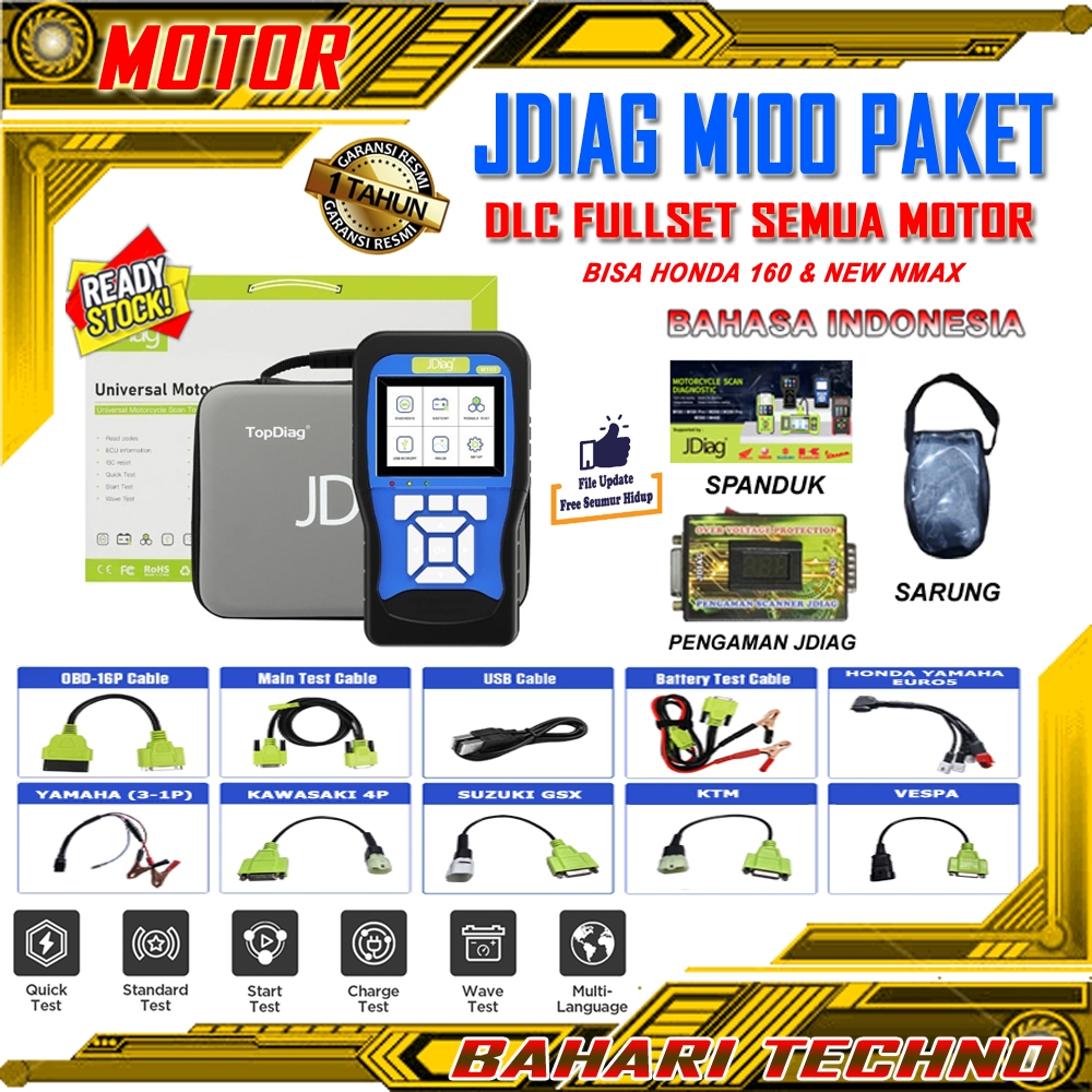 Jual JDiag M100 ORIGINAL Motor Scanner Function Diagnostic Tool ...