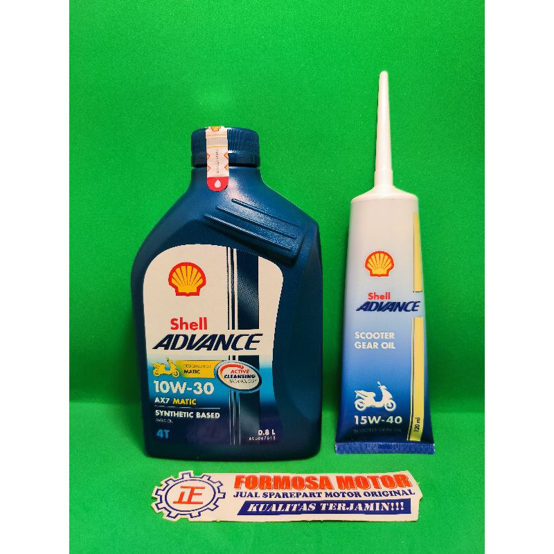 Jual OLI SHELL ADVANCE AX7 MATIC 10W-30 SYNTHETIC BASED 800ml + OLI ...