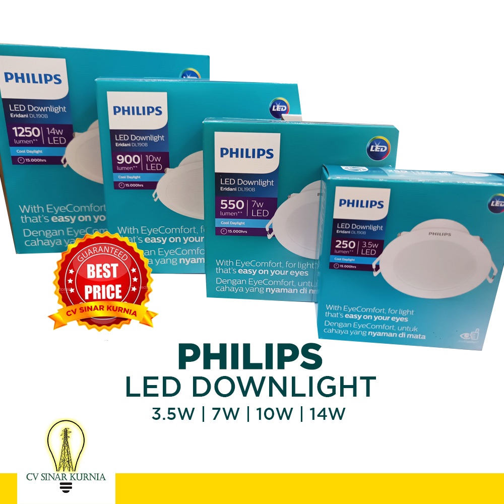 Jual LAMPU DOWNLIGHT LED PHILIPS 3.5W 7W 10W 14W LAMPU PLAFON LAMPU ...