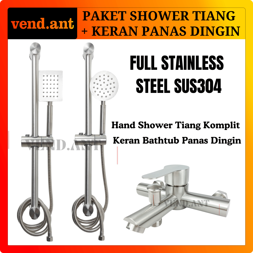 Jual Paket Hand Shower Tiang Set Keran Bathtub Panas Dingin Kamar Mandi ...