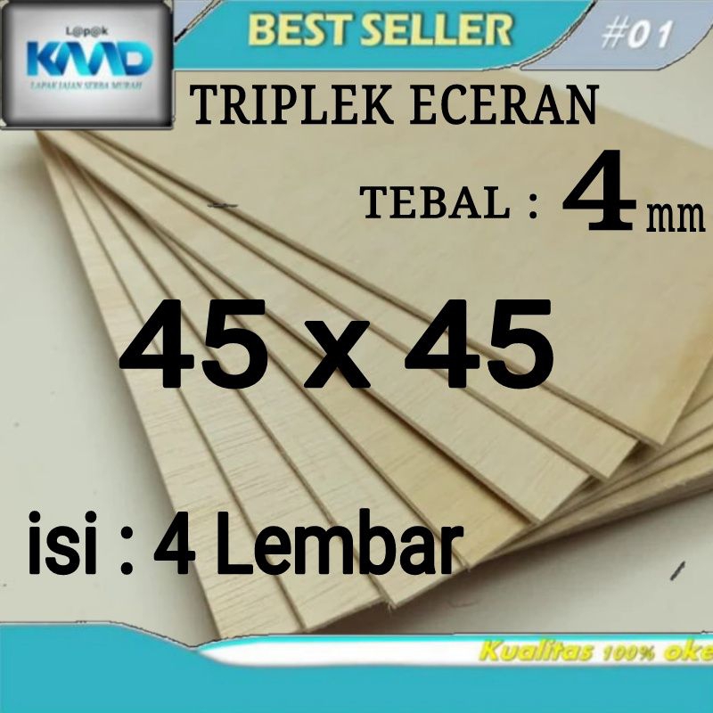 Jual Lk - triplek 4mm albasia 45 x 45 isi : 4 lembar multiplek potongan ...