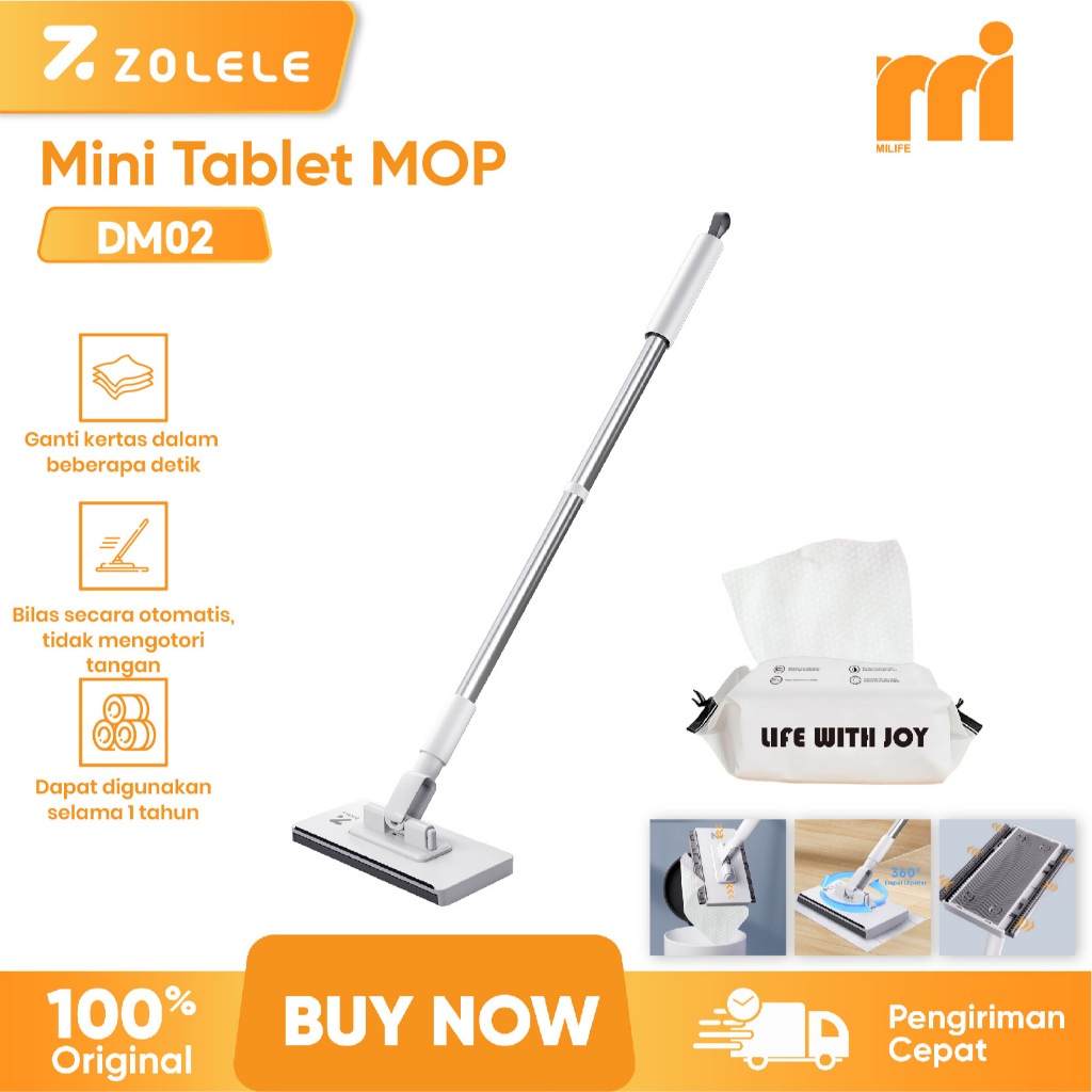 Jual Zolele dm02 Penyapu Mop Tisu pakai buang Wiper Wet Dry Tissue ...
