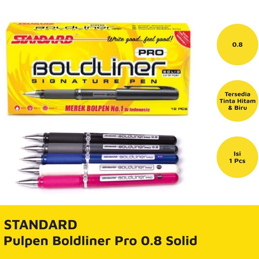 Jual PULPEN STANDARD BOLDLINER PRO 0.8 STANDARD SIGNATURE PEN Bolpen ...