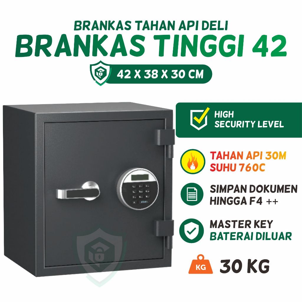 Jual Brankas Tahan Api Tahan Bongkar Digital Tinggi 42 Cm New Deli 581 ...