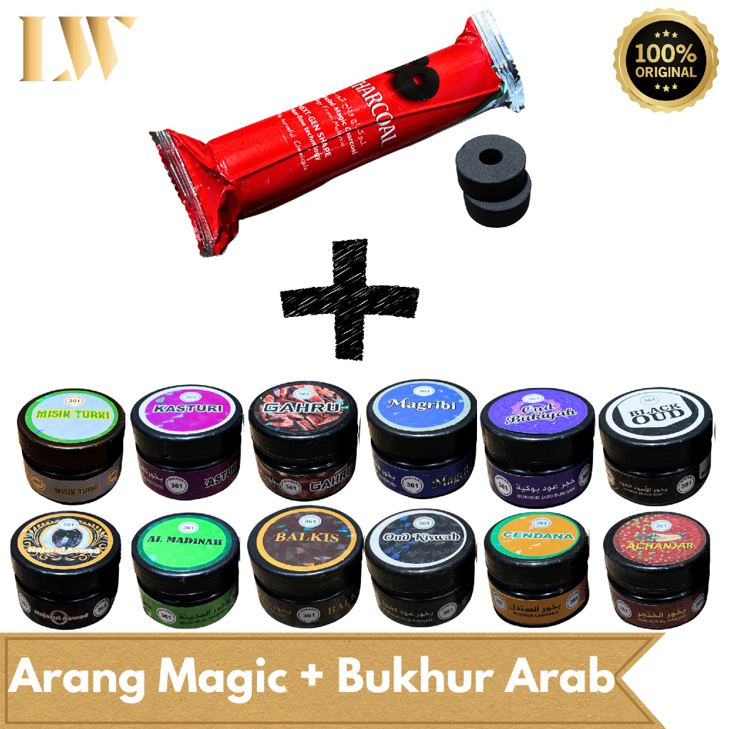 Jual Paket Bukhur Buhur Wewangian Arab + Arang Magic/Bukhur Bubuk Arab ...