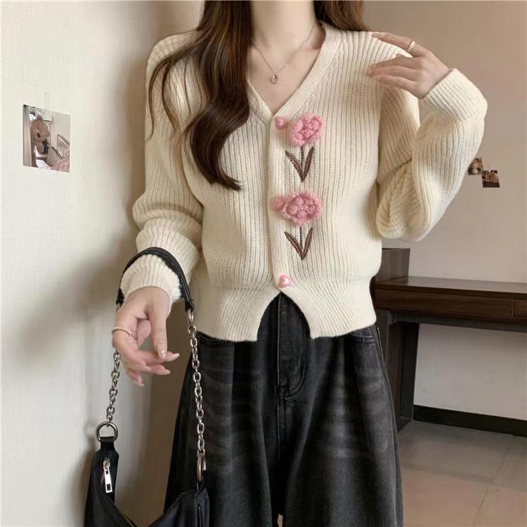 Jual YIU YIU Rajut - Cardigan Rajut Korea Cardigan Knit Wanita Crop Premium | Shopee Indonesia