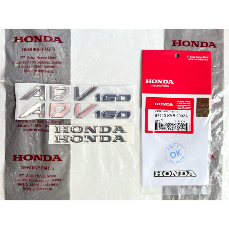 Jual Emblem logo satu set/satu pasang tulisan lambang honda ADV 160 ...
