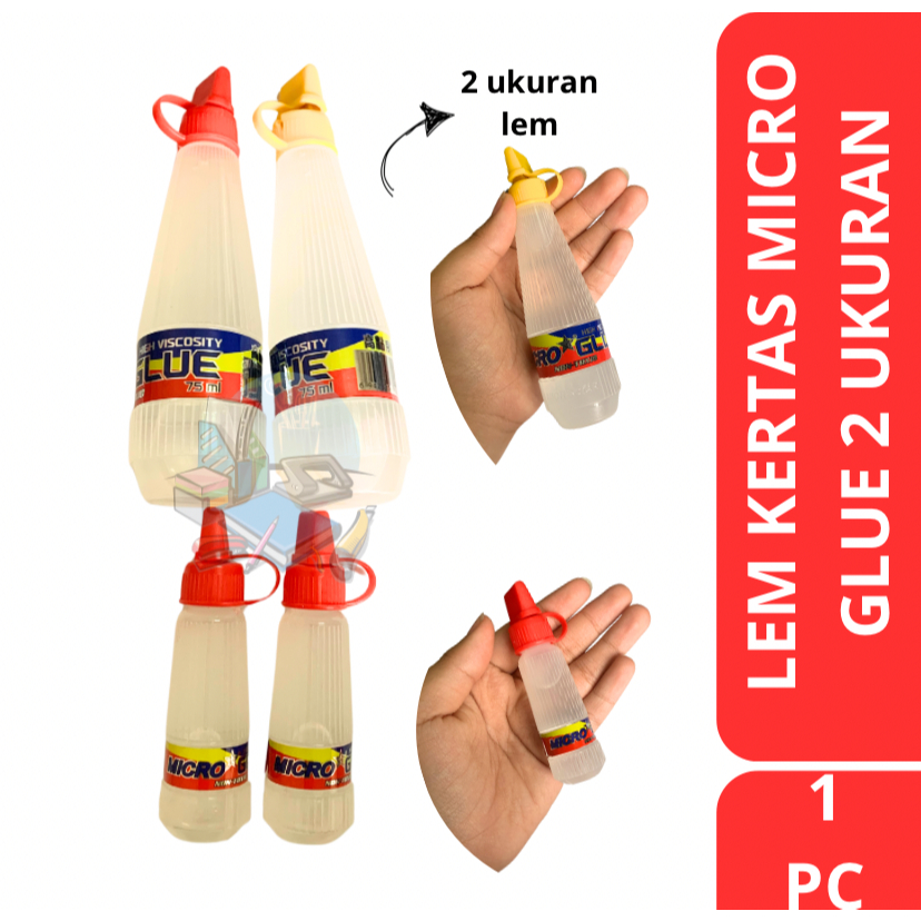 Jual [1 PC] Lem Kertas Cair / Lem Kertas Lengket Micro Glue Ukuran 25ml ...