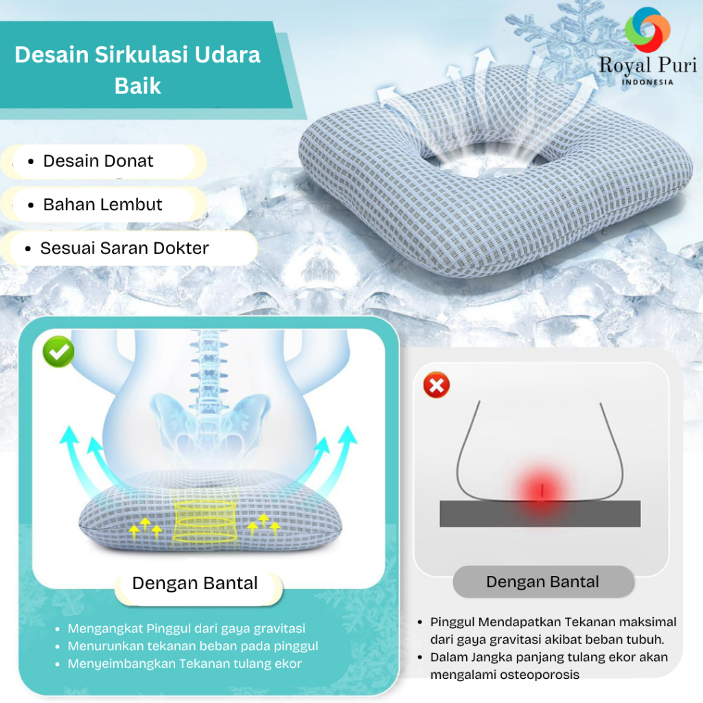 Jual Royal Puri Bantal Alas Duduk Donat Kesehatan Tulang Ukuran Sedang ...
