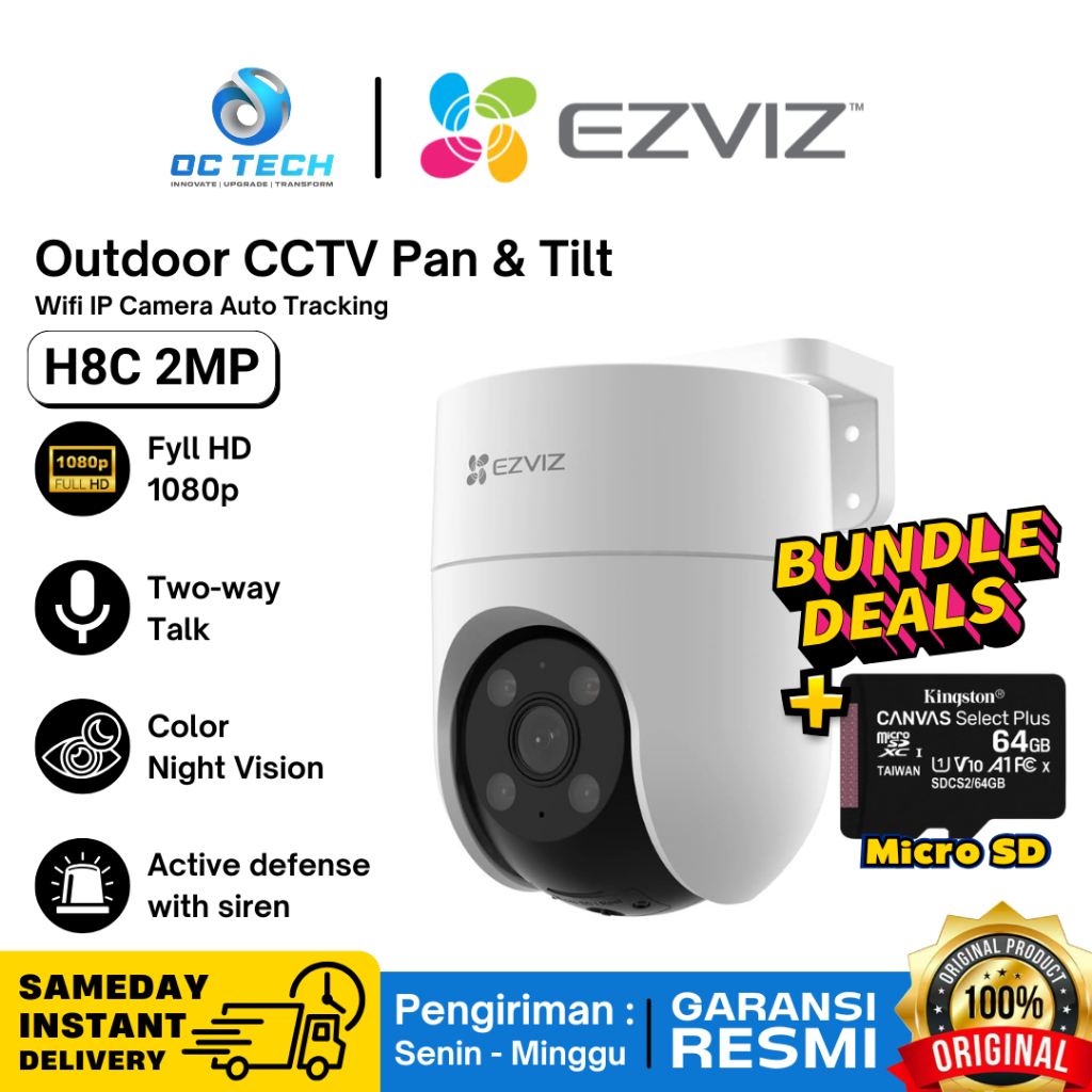 Jual Ezviz H8c 2MP Full HD 1080p Smart Home IP Camera CCTV Outdoor Pan ...
