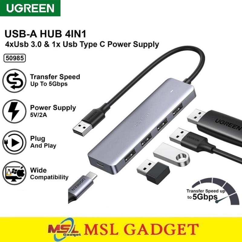 Jual UGREEN USB Hub to USB 3.0 With Extra Power Port | Shopee Indonesia