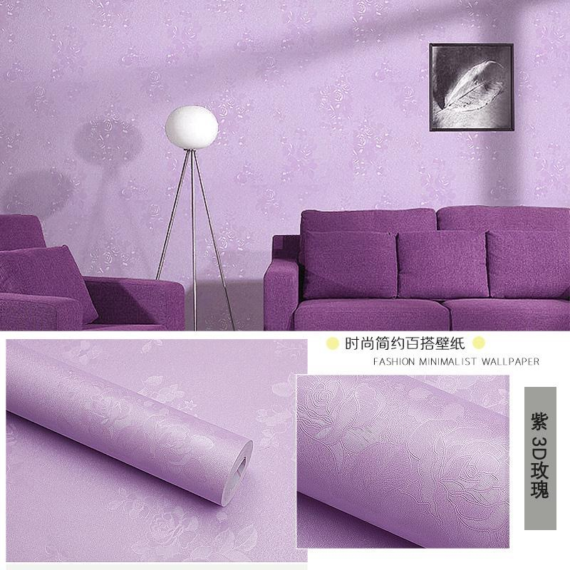 Jual WALLPAPER DINDING ukuran 45 cm x 10 M Motif EMBOS UNGU BUNGA POLOS EMBOSS TEKSTUR | Shopee ...