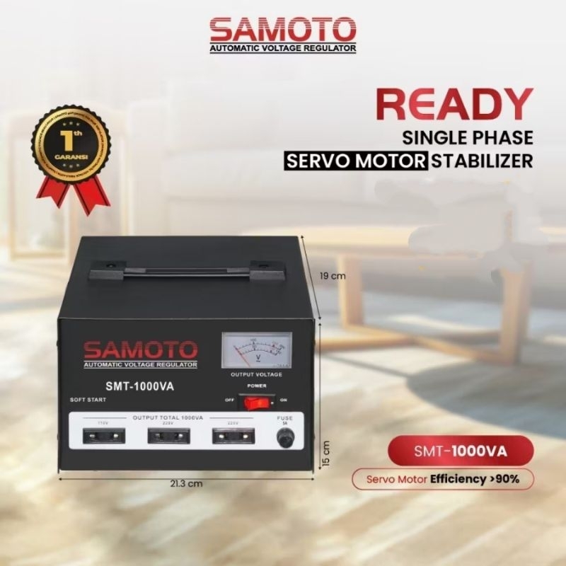 Jual Stabilizer Samoto 1000VA SMT-1000VA Single Phase SMT 1000 Servo ...