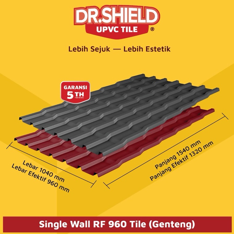 Jual Sale ATAP GENTENG UPVC DR SHIELD TILE RF 96 | Shopee Indonesia