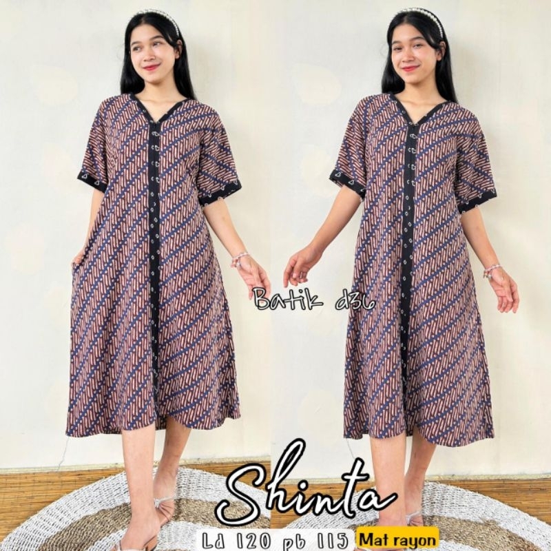 Jual (Alesha) baju tidur daster payung list Sinta motif parang ...