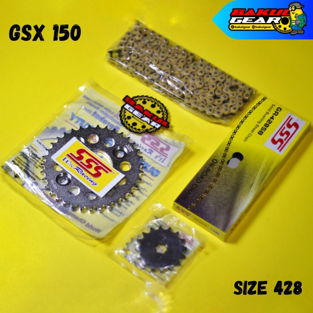 Jual Gear Set SSS GSX150 GSX 150 Rantai Ukuran 428 tebal | Shopee Indonesia
